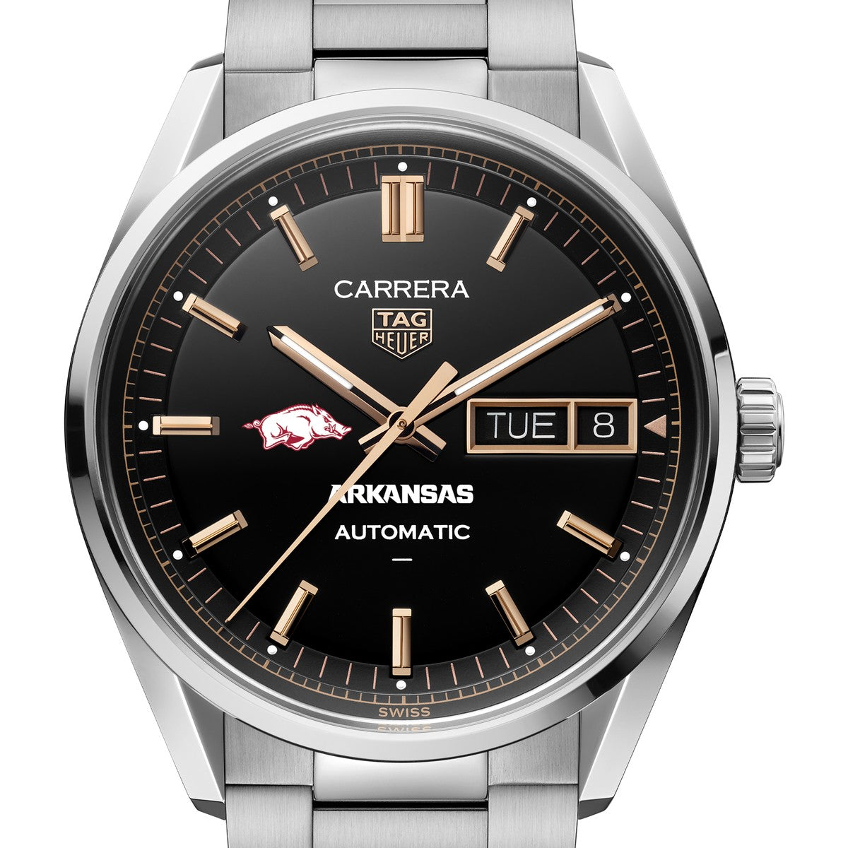 Arkansas Men's TAG Heuer Carrera Day-Date with Black Dial | M.LaHart & Co.