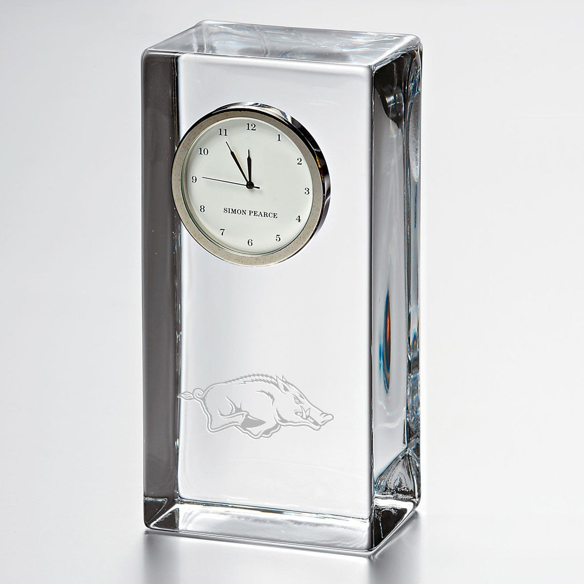 Arkansas Tall Glass Desk Clock by Simon Pearce | M.LaHart & Co.