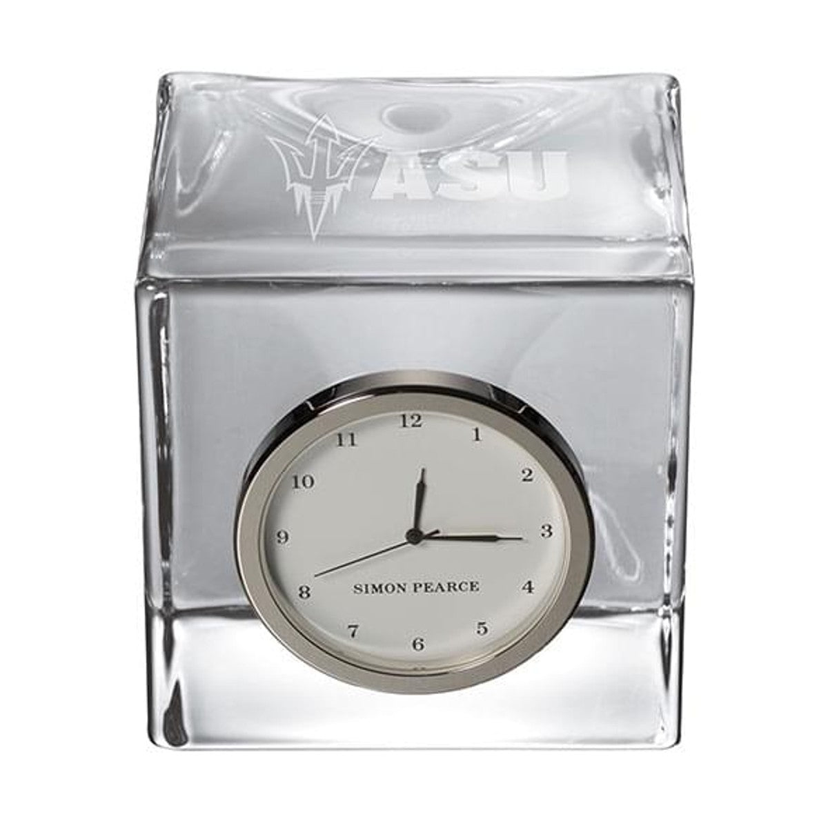 ASU Glass Desk Clock by Simon Pearce - Graduation Gift Selection | M ...