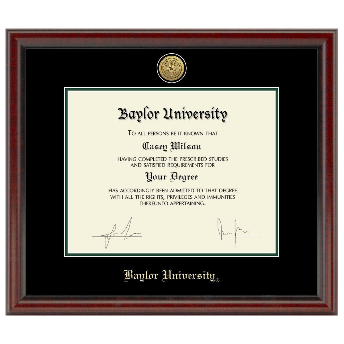 Official Baylor Diploma Frame with Gold Medallion | M.LaHart & Co.