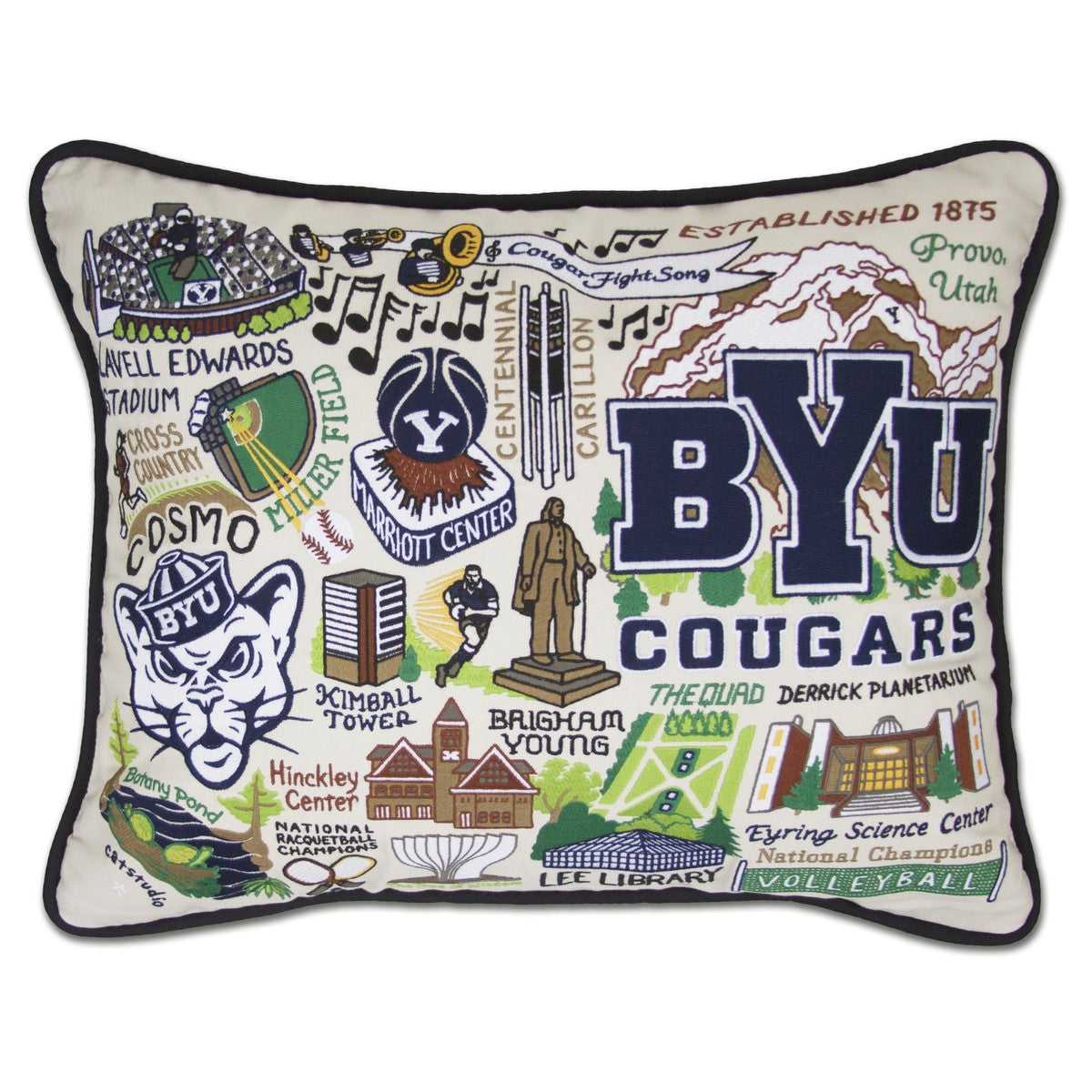 BYU Embroidered Pillow | M.LaHart & Co.
