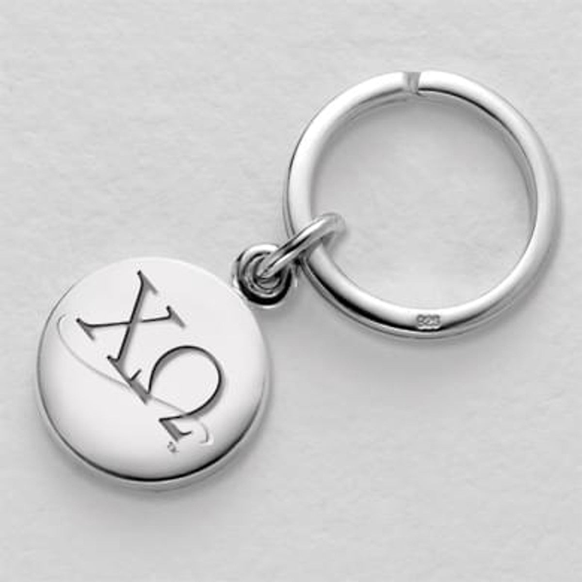 Chi Omega Sterling Silver Insignia Key Ring | M.LaHart & Co.