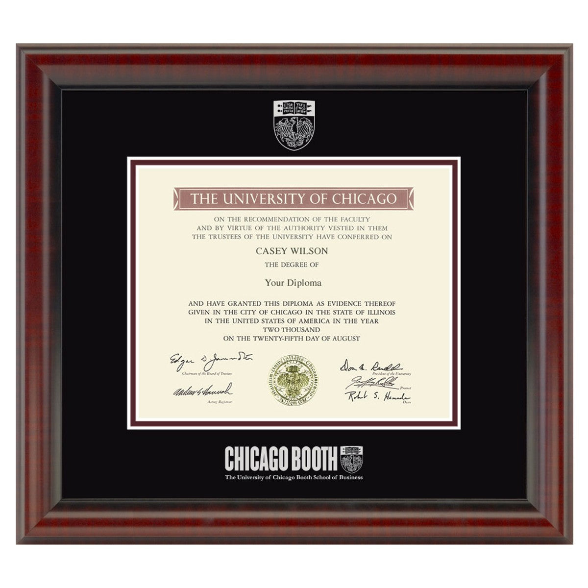 Chicago Booth Diploma Frame - Fidelitas | M.LaHart & Co.