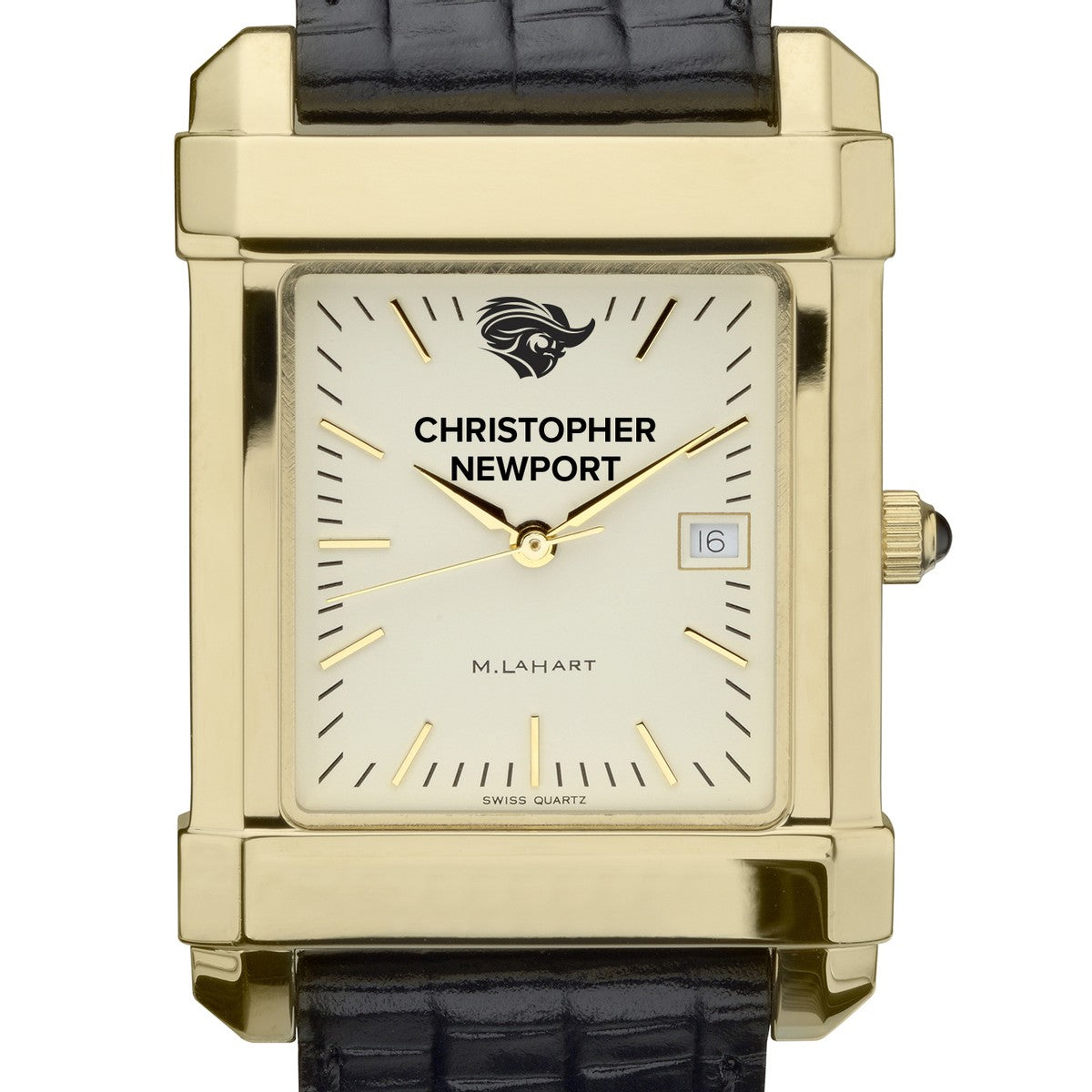 CNU Men's Gold Quad with Leather Strap | M.LaHart & Co.