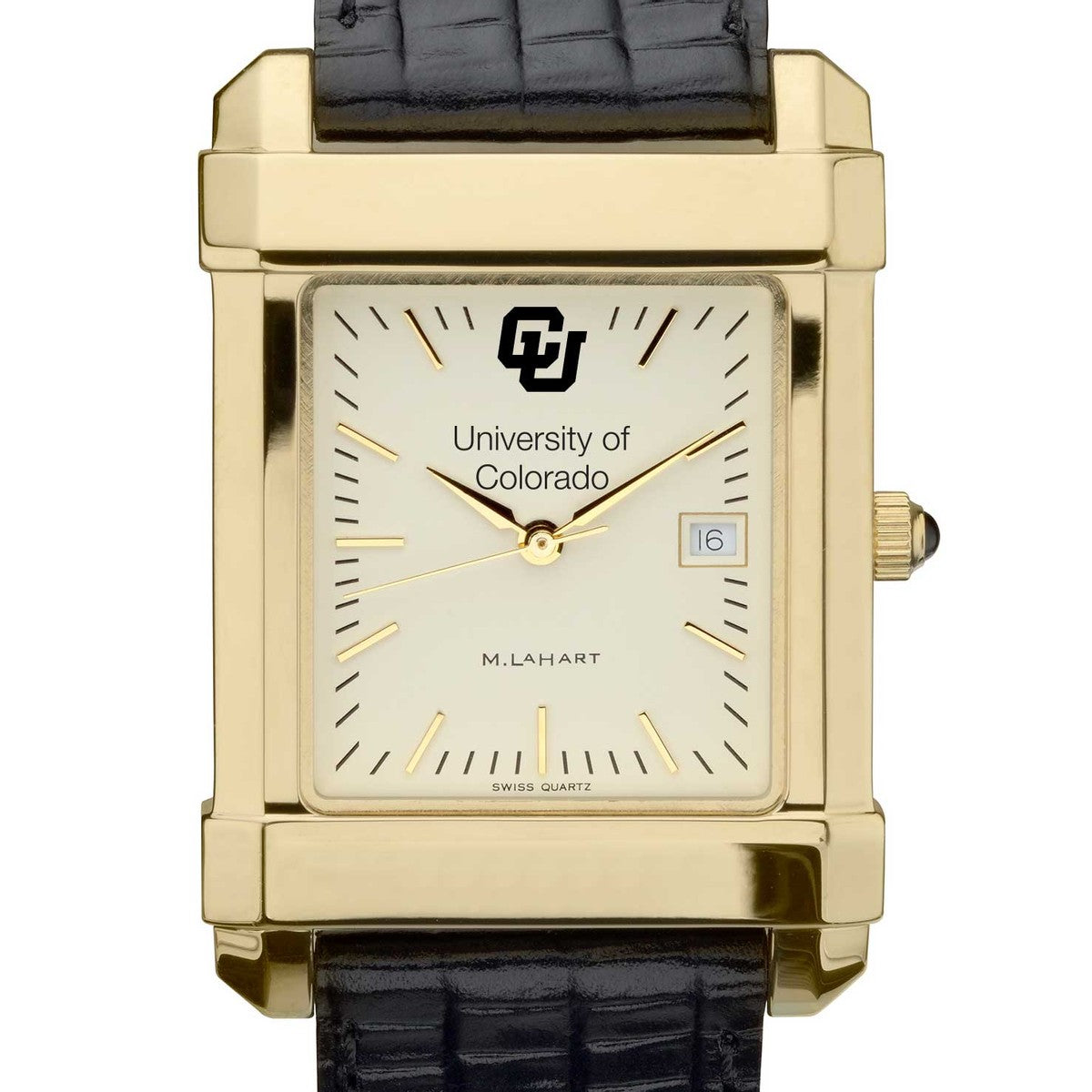 Colorado Men's Gold Quad with Leather Strap | M.LaHart & Co.