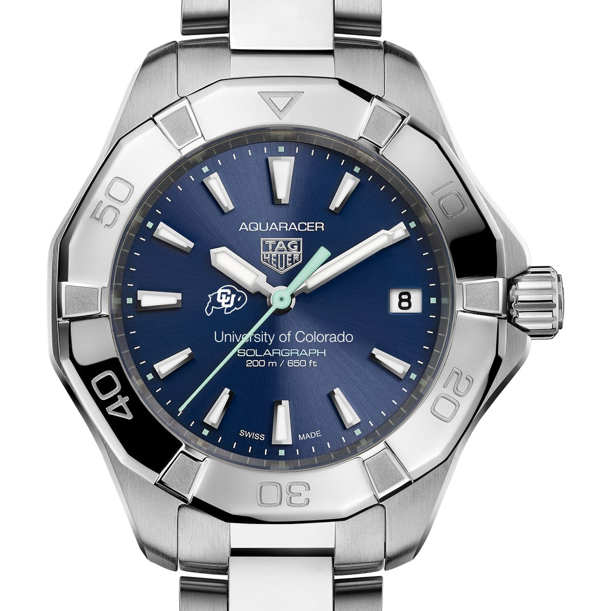 Colorado Women's TAG Heuer Steel Solargraph Aquaracer with Blue Dial ...