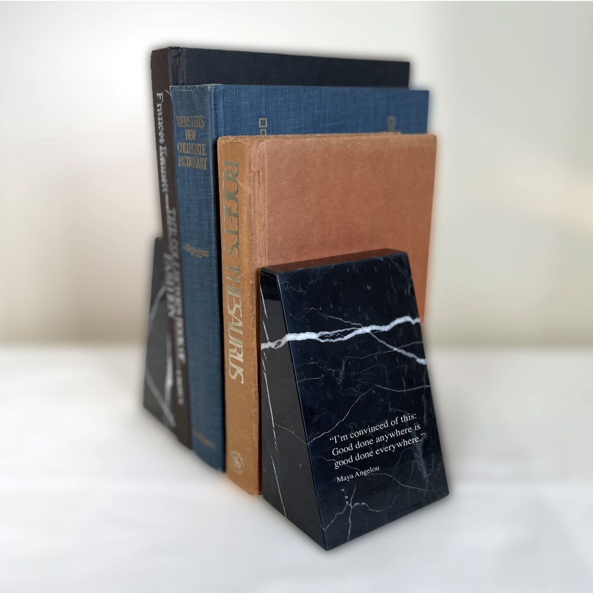 Custom Marble Bookends with Engraved Quotes | M.LaHart & Co.