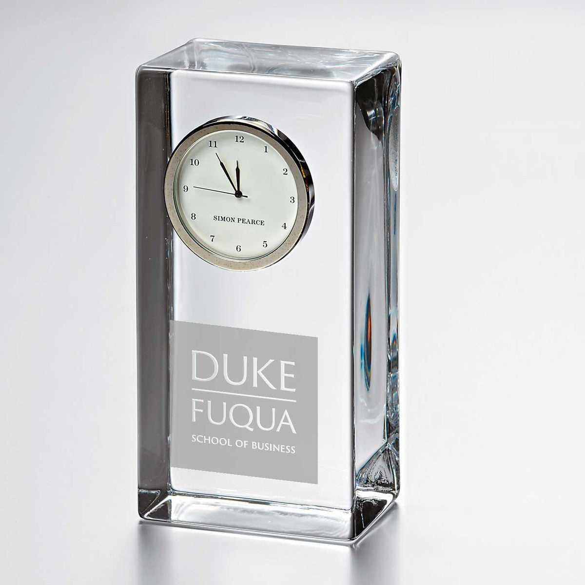 Duke Fuqua Tall Glass Desk Clock by Simon Pearce | M.LaHart & Co.
