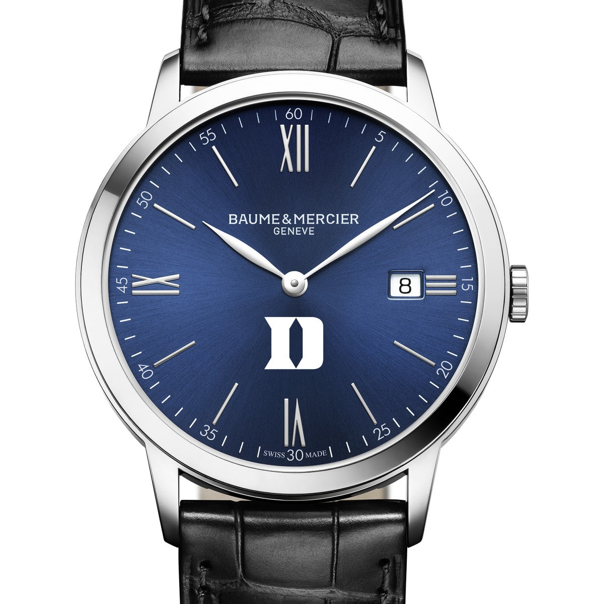 Duke Men's Baume et Mercier 40mm Classima Watch with Blue Dial & Black ...