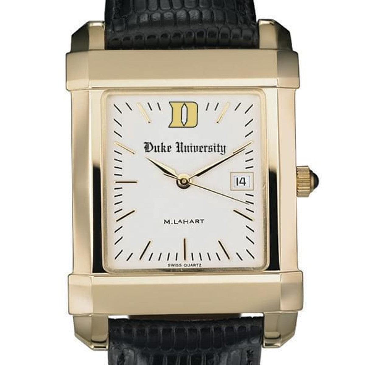 Duke Men's Gold Quad with Leather Strap | M.LaHart & Co.