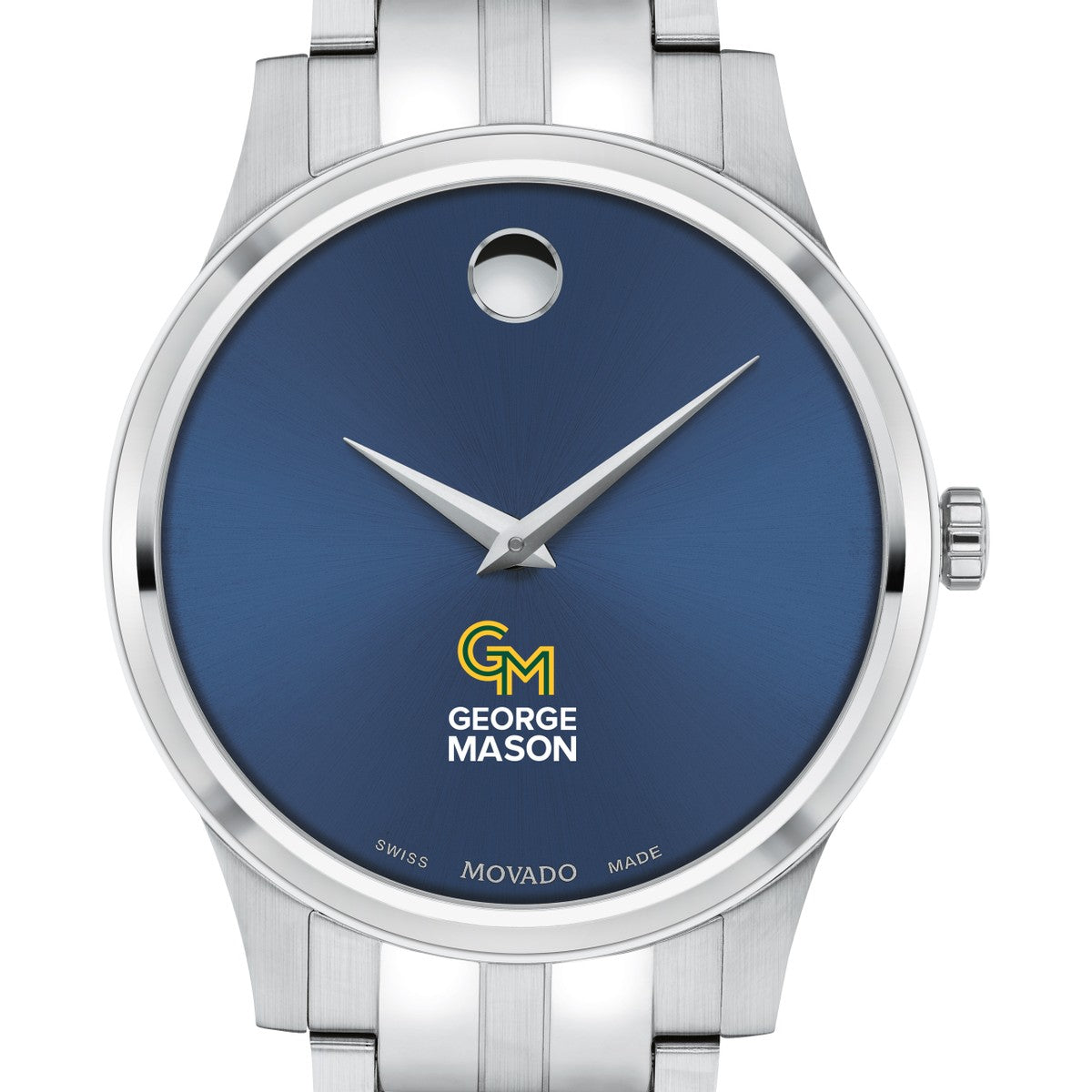 George Mason Men's Movado Stainless Steel Watch with Blue Dial | M ...