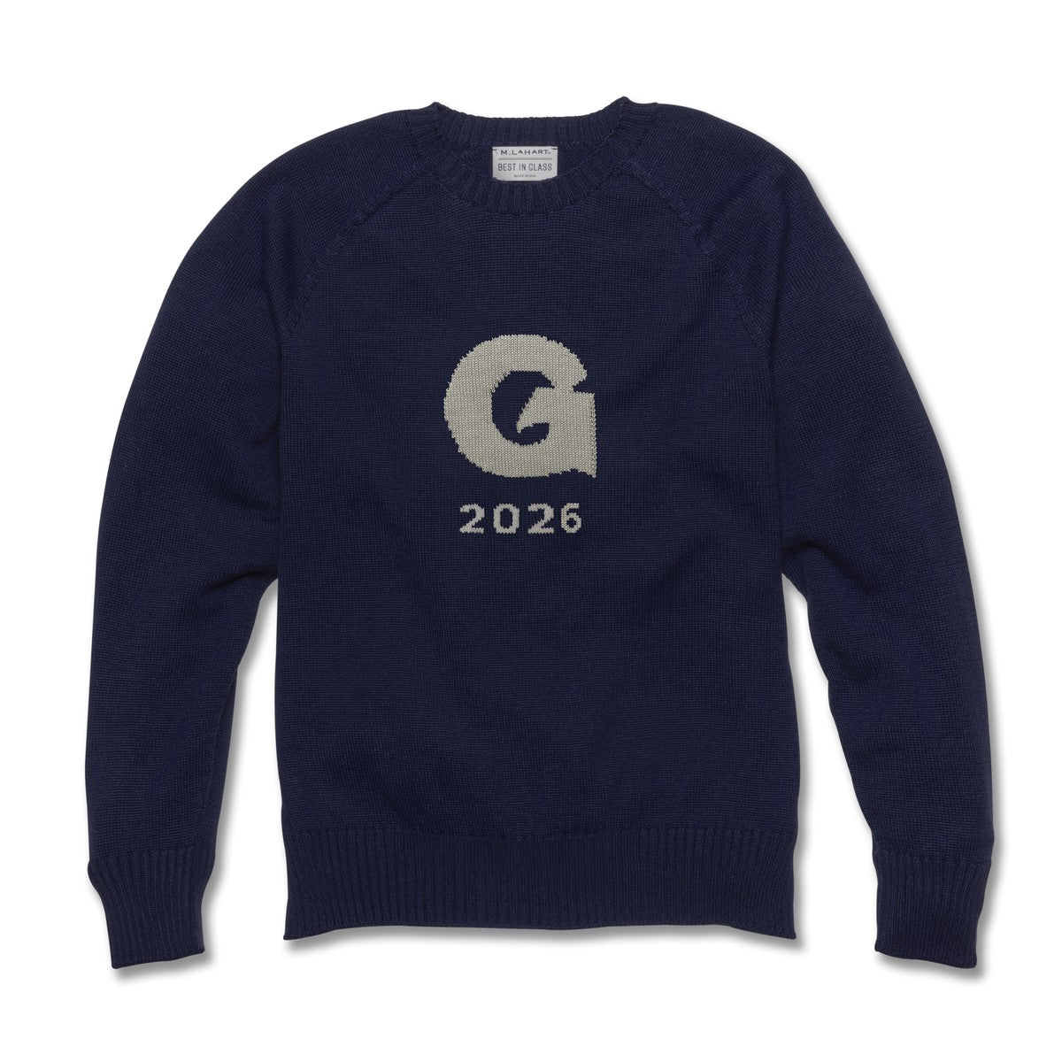 Georgetown Class Year Navy Blue and Grey Sweater | M.LaHart & Co.