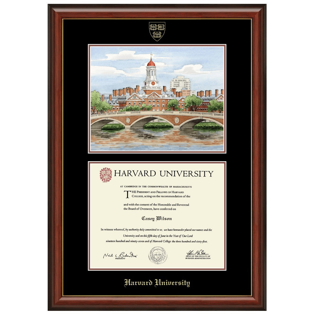 Official Harvard Diploma Frame with Campus Print | M.LaHart & Co.