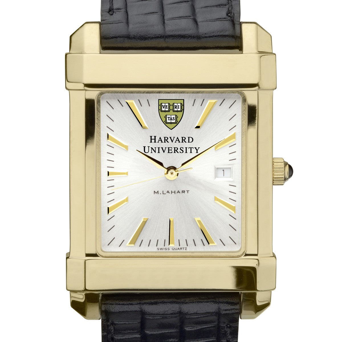 Harvard Men's Gold Watch with 2-Tone Dial & Leather Strap | M.LaHart & Co.