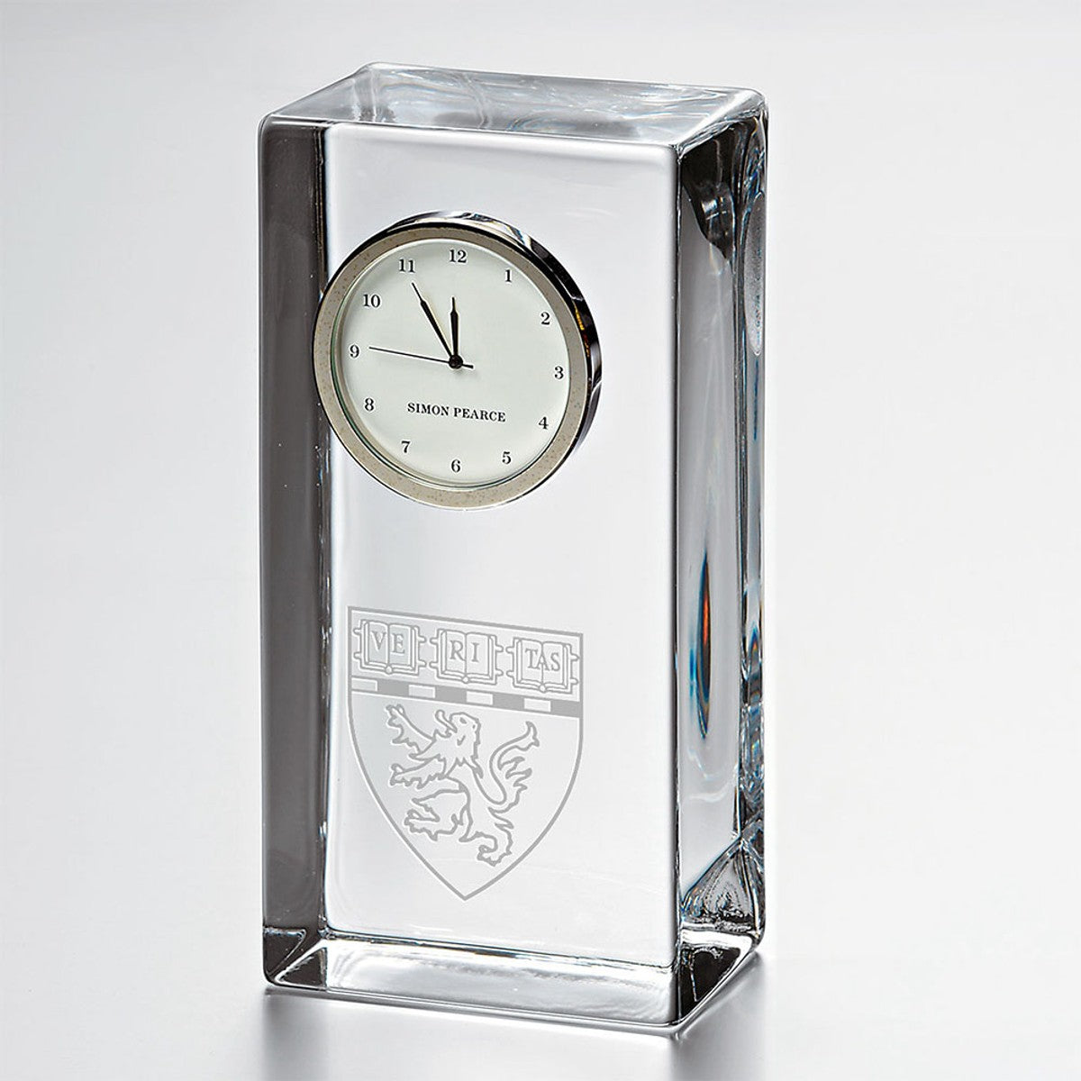 HMS Tall Glass Desk Clock by Simon Pearce | M.LaHart & Co.