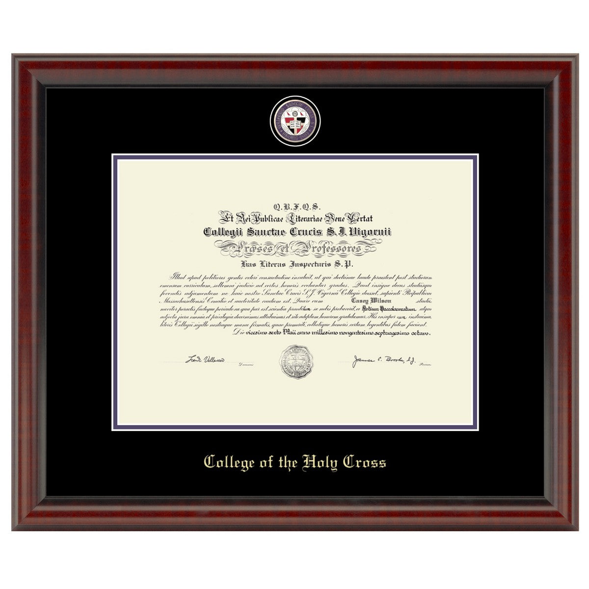 Official Holy Cross Diploma Frame, the Masterpiece | M.LaHart & Co.