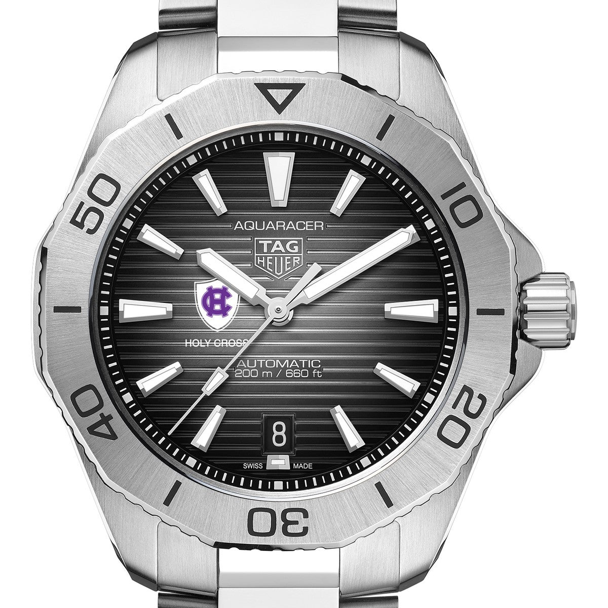 Holy Cross Men's TAG Heuer Steel Automatic Aquaracer with Black Dial ...