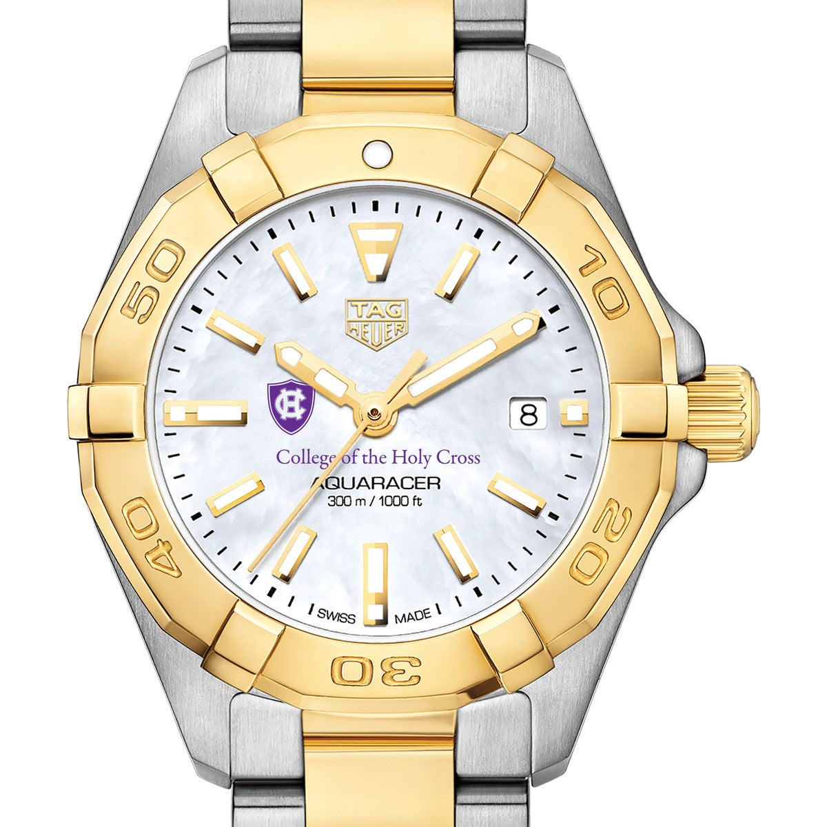 Holy Cross TAG Heuer Two-Tone Aquaracer for Women | M.LaHart & Co.