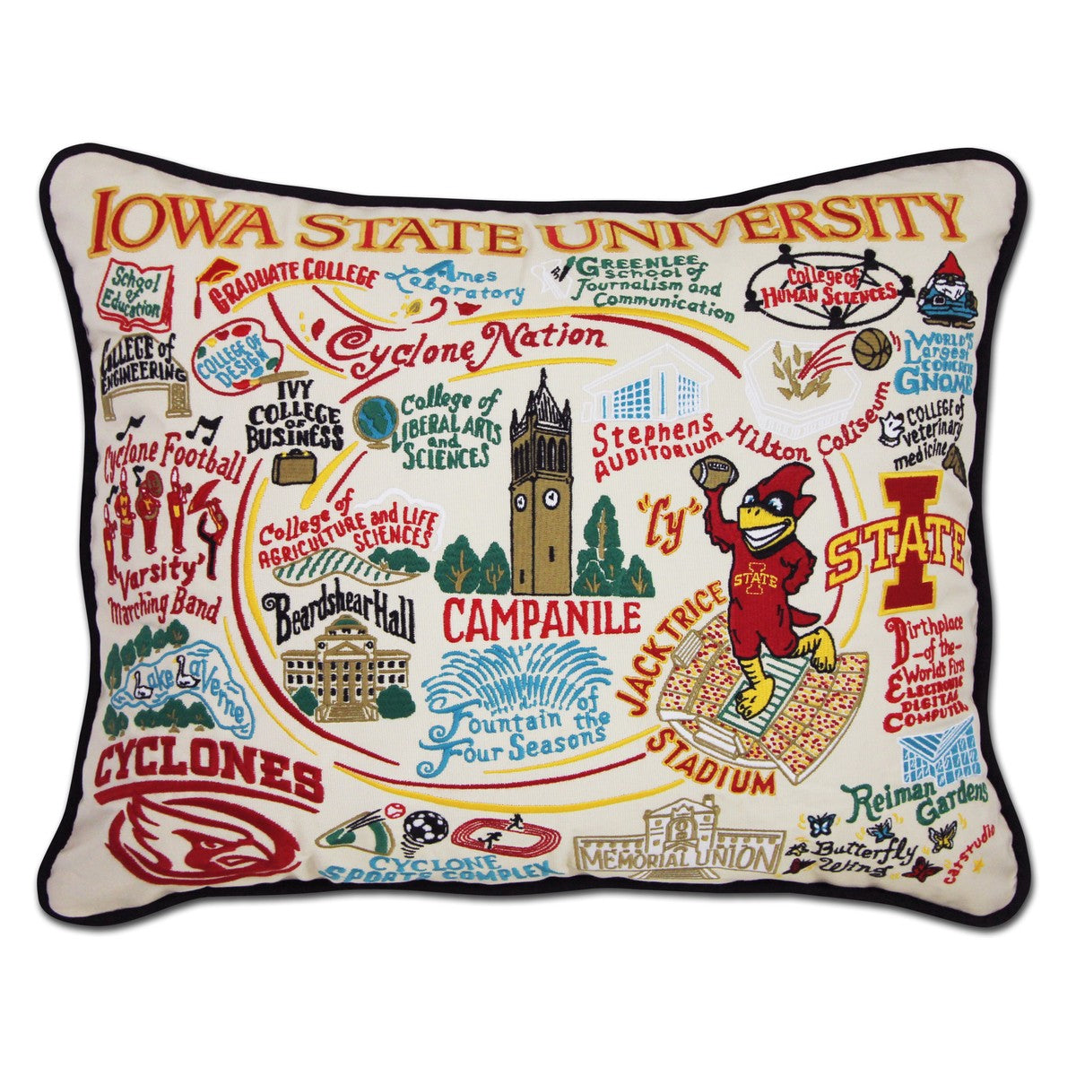 Iowa State Embroidered Pillow | M.LaHart & Co.