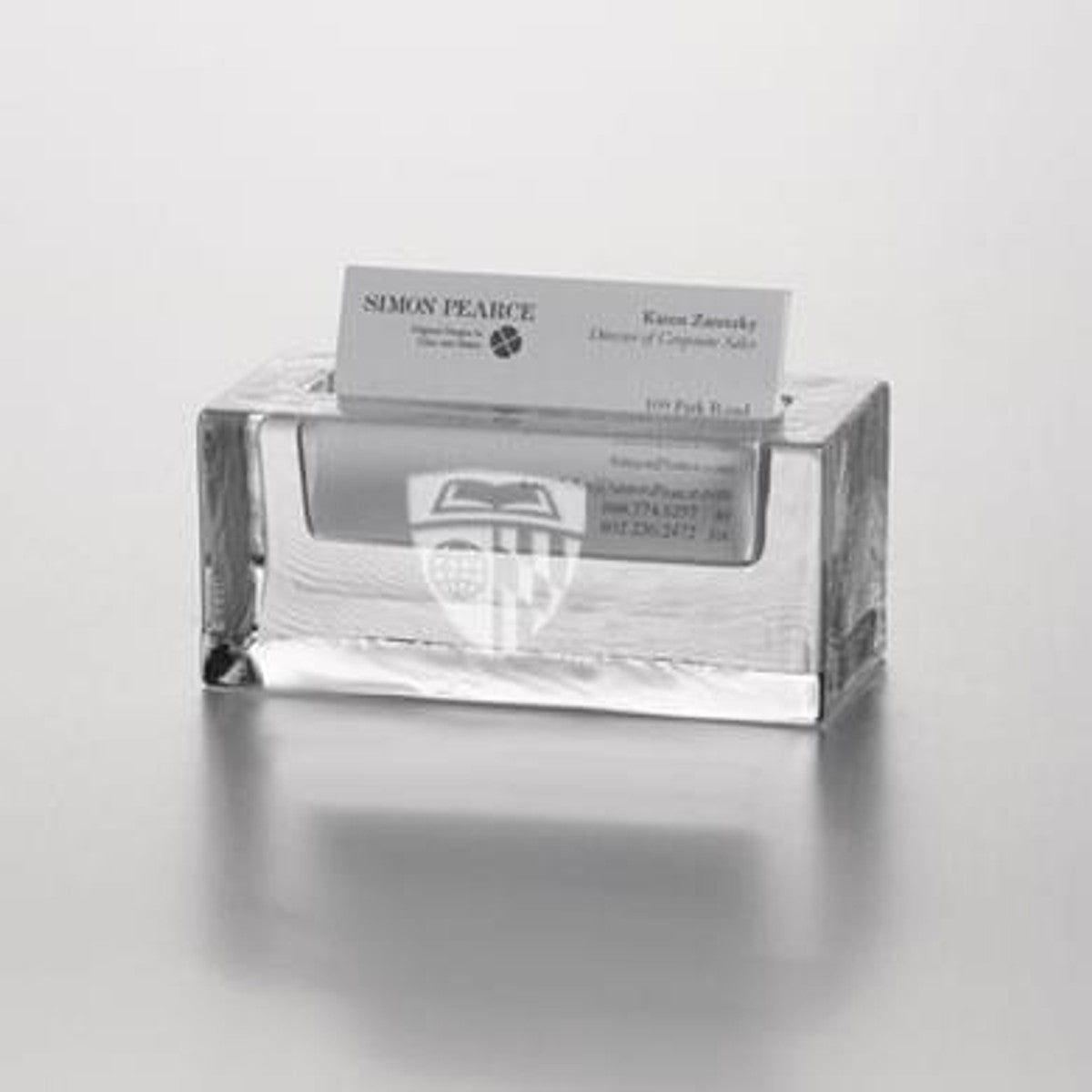 Johns Hopkins Glass Business Cardholder by Simon Pearce | M.LaHart & Co.