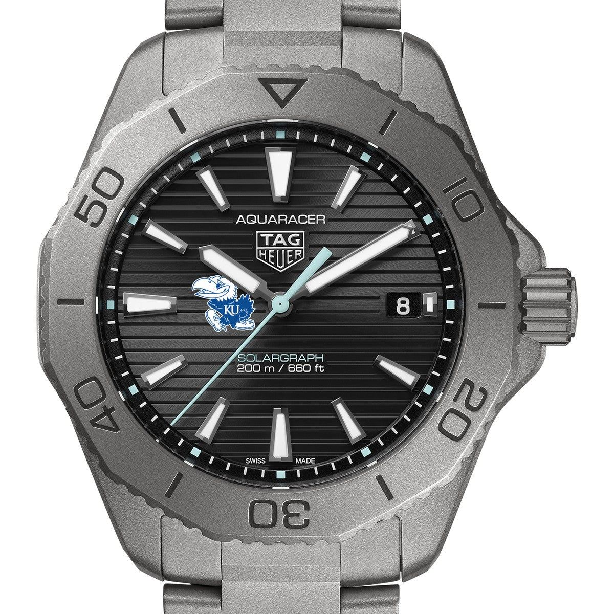 Kansas Men's TAG Heuer Titanium Solargraph Aquaracer with Black Dial ...