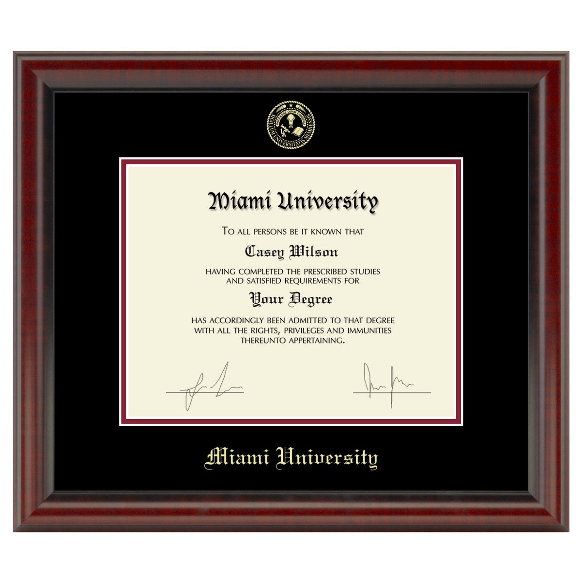 Miami University Diploma Frame - Fidelitas | M.LaHart & Co.