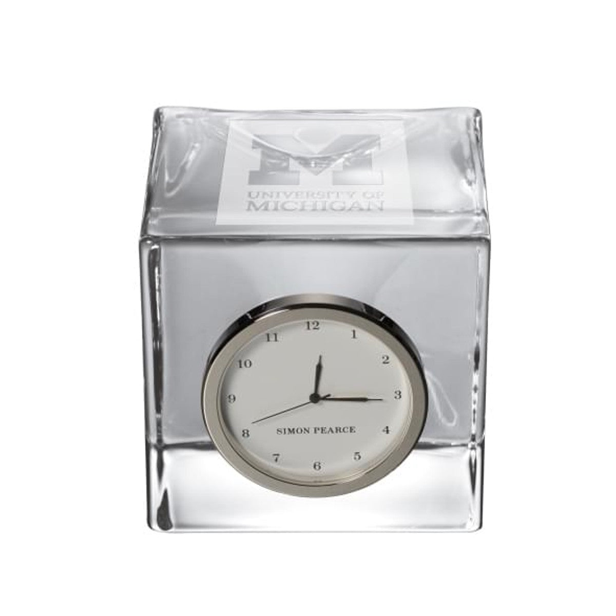 Michigan Glass Desk Clock by Simon Pearce - Graduation Gift Selection ...