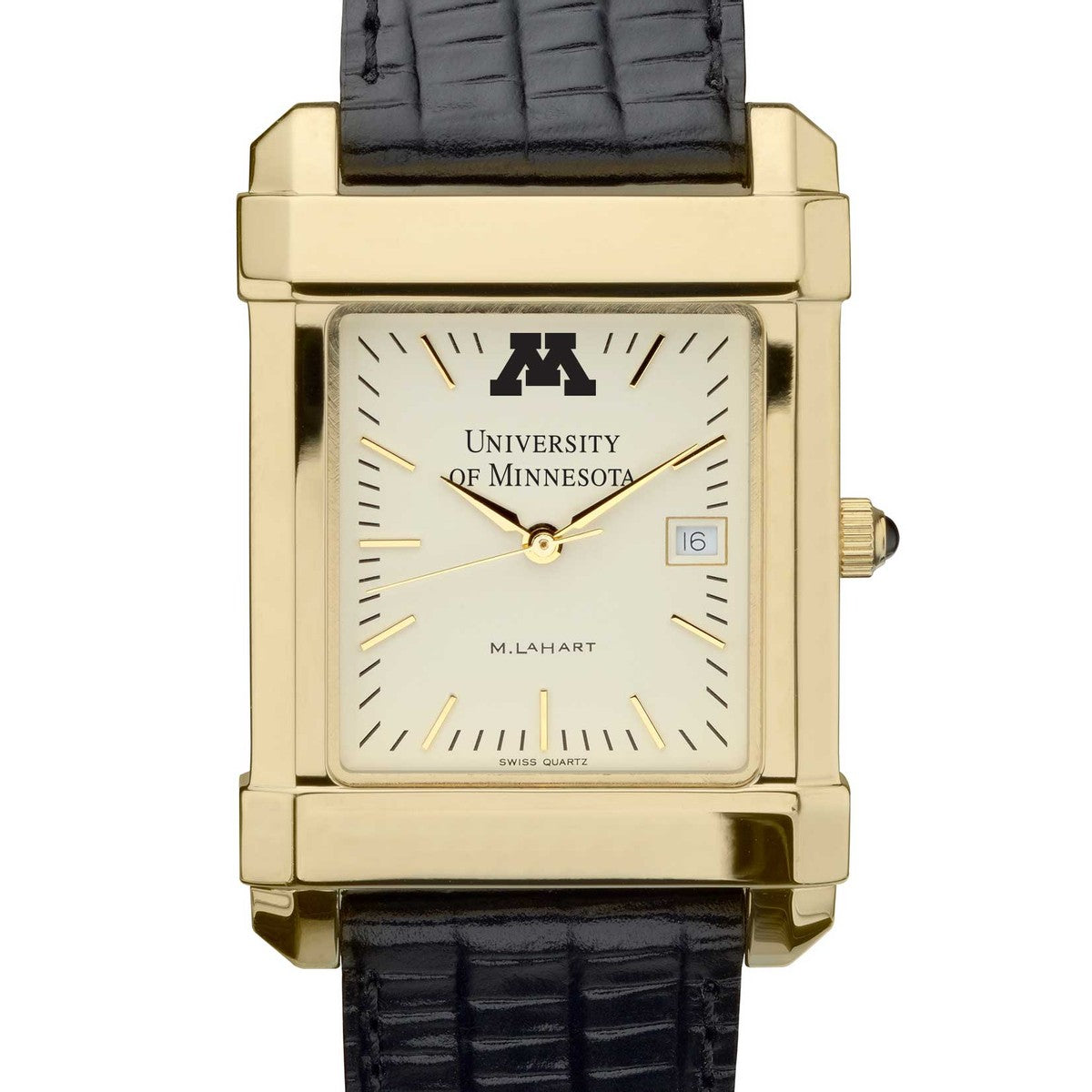 Minnesota Men's Gold Quad with Leather Strap | M.LaHart & Co.