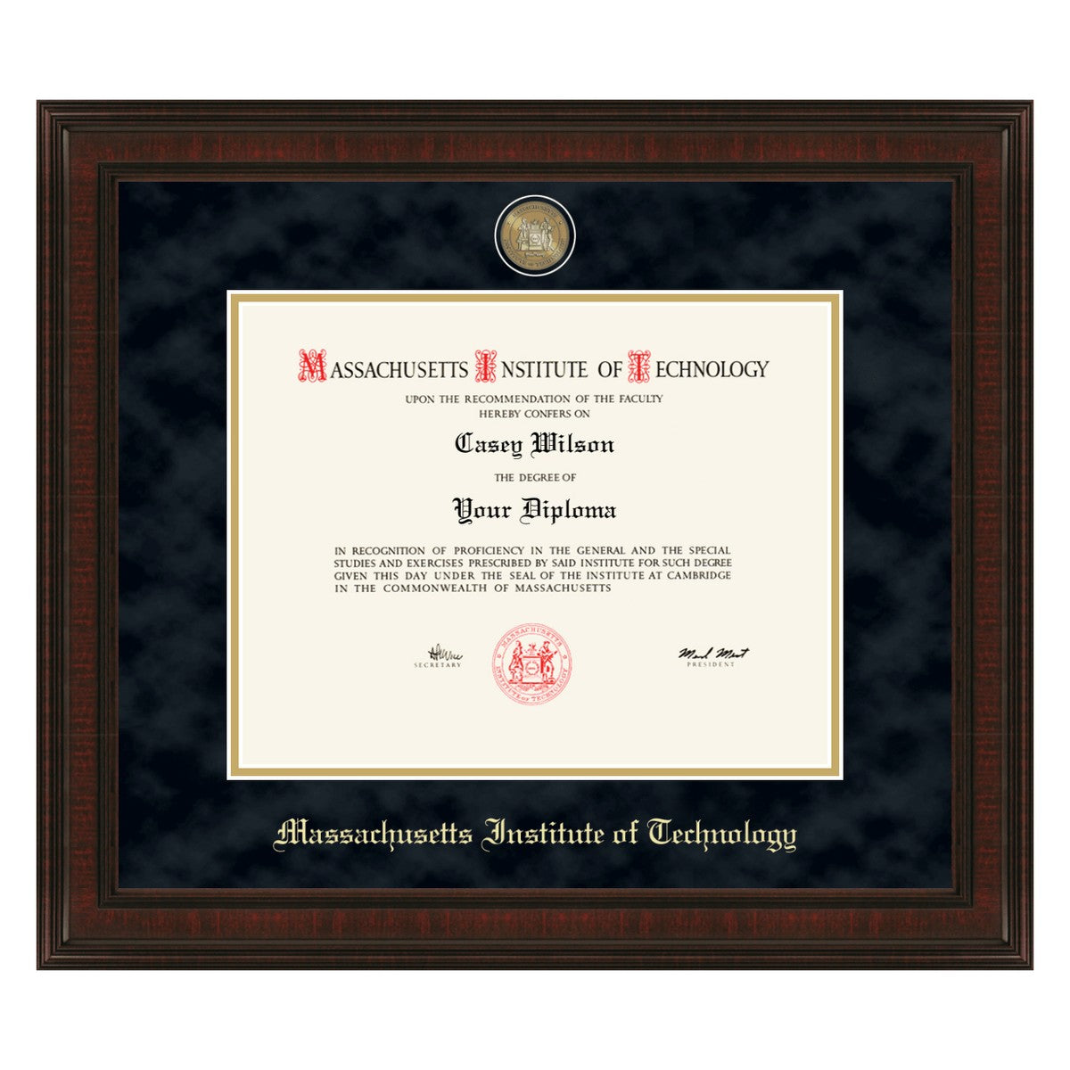 MIT Diploma Frame - Excelsior - Graduation Gift Selection | M.LaHart & Co.