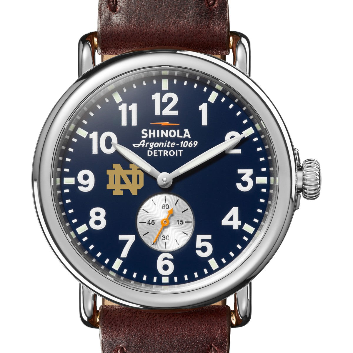 Notre Dame Shinola Watch, The Runwell 41 mm Midnight Blue Dial | M ...