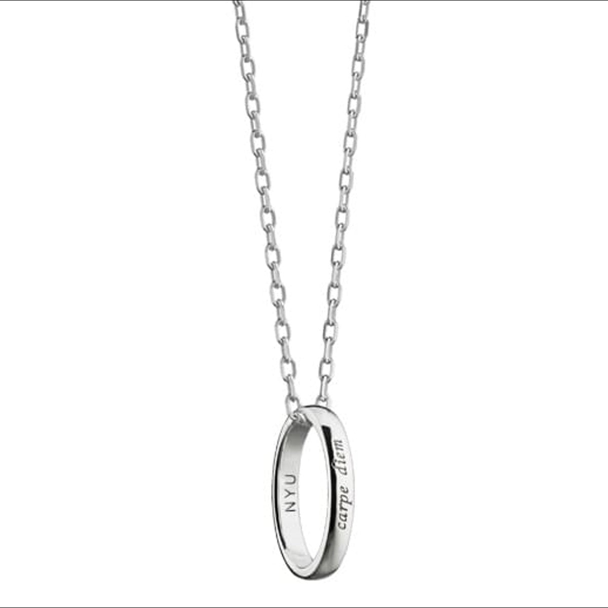 NYU Monica Rich Kosann "Carpe Diem" Poesy Ring Necklace in Silver | M ...