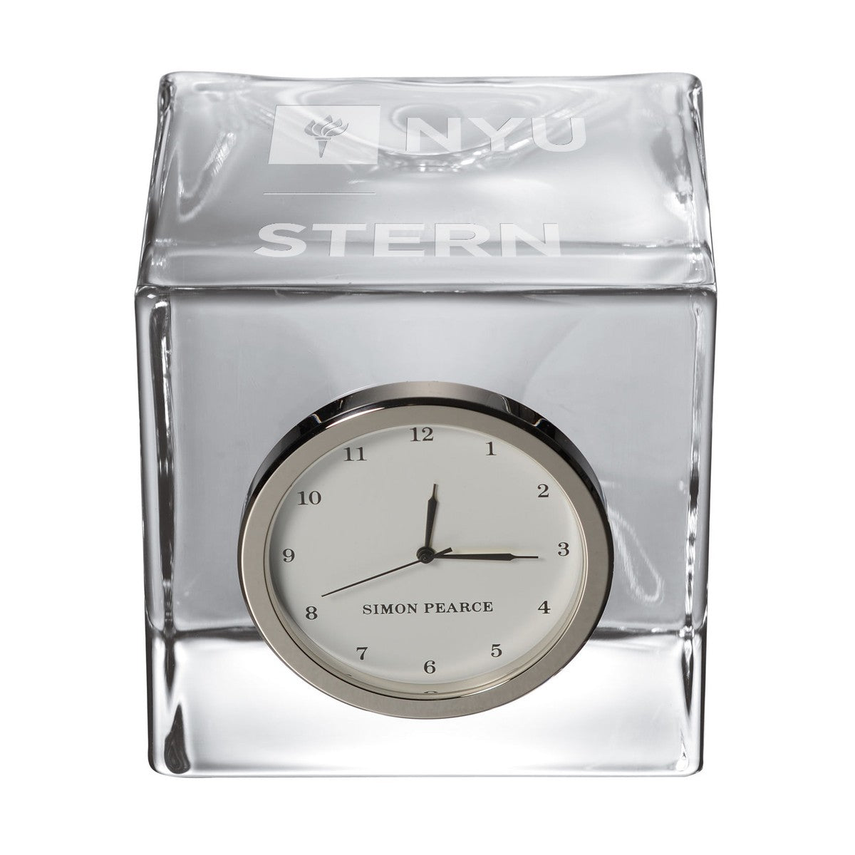 NYU Stern Glass Desk Clock by Simon Pearce - Graduation Gift Selection ...