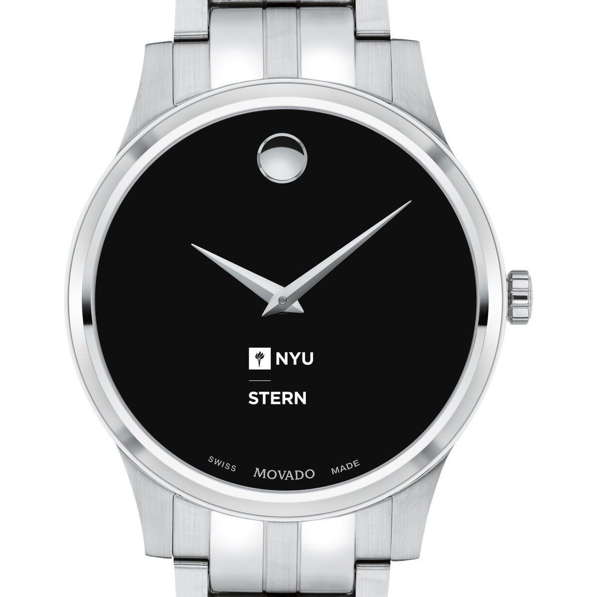 NYU Stern Men's Movado Stainless Steel Watch with Black Dial | M.LaHart ...