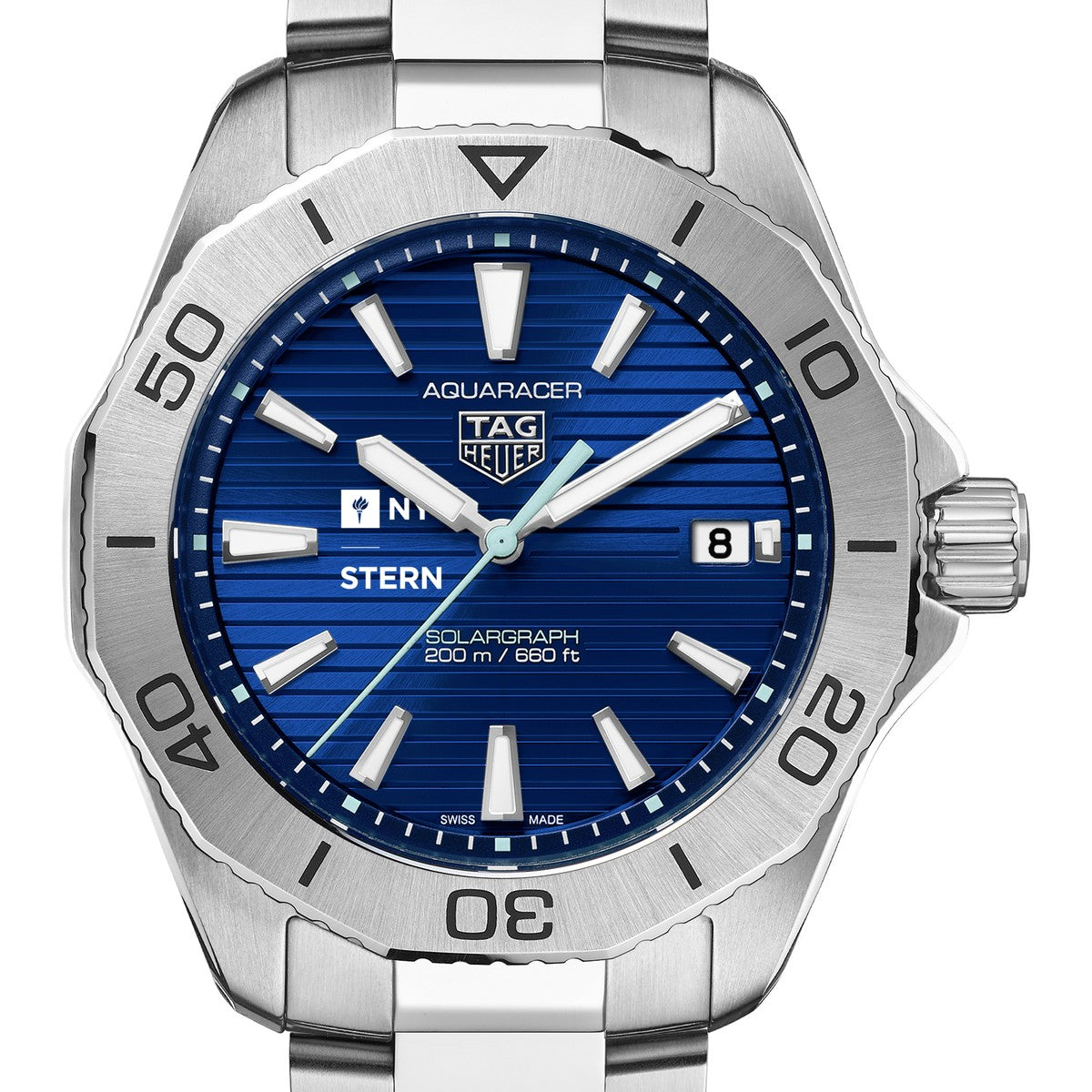 NYU Stern Men's TAG Heuer Steel Solargraph Aquaracer with Blue Dial | M ...