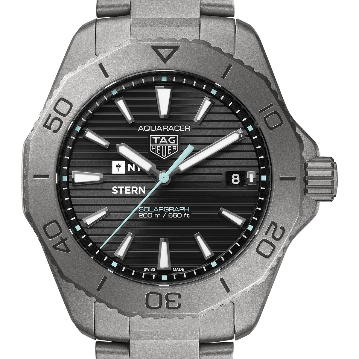 NYU Stern Men's TAG Heuer Titanium Solargraph Aquaracer with Black Dia ...