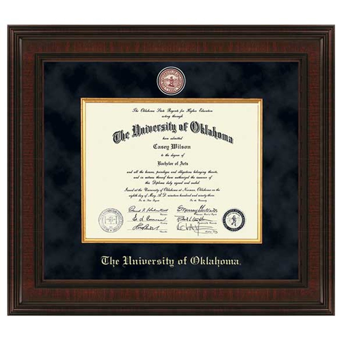 Oklahoma Ph.D. Diploma Frame - Excelsior Graduation Gift | M.LaHart & Co.