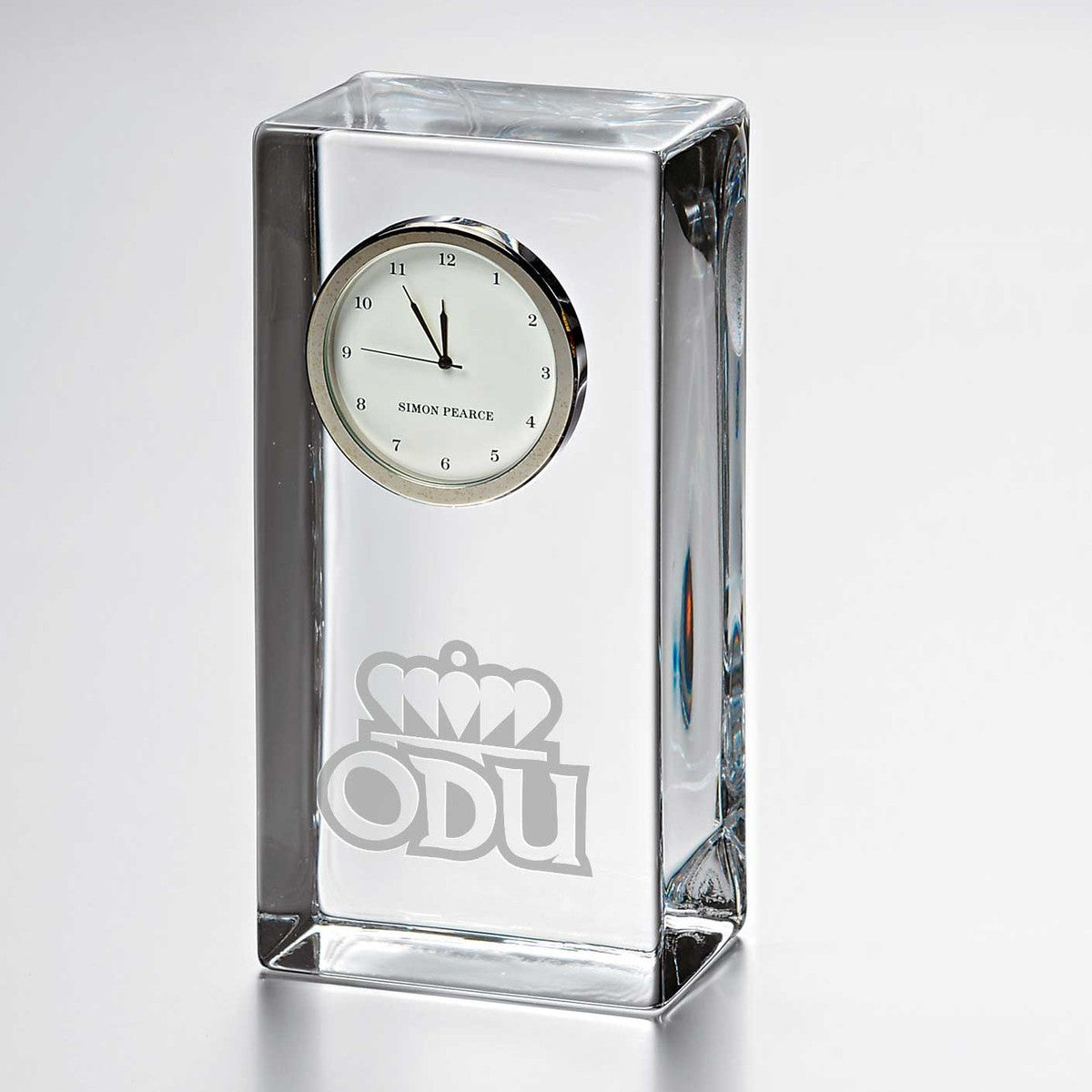 Old Dominion Tall Glass Desk Clock by Simon Pearce | M.LaHart & Co.