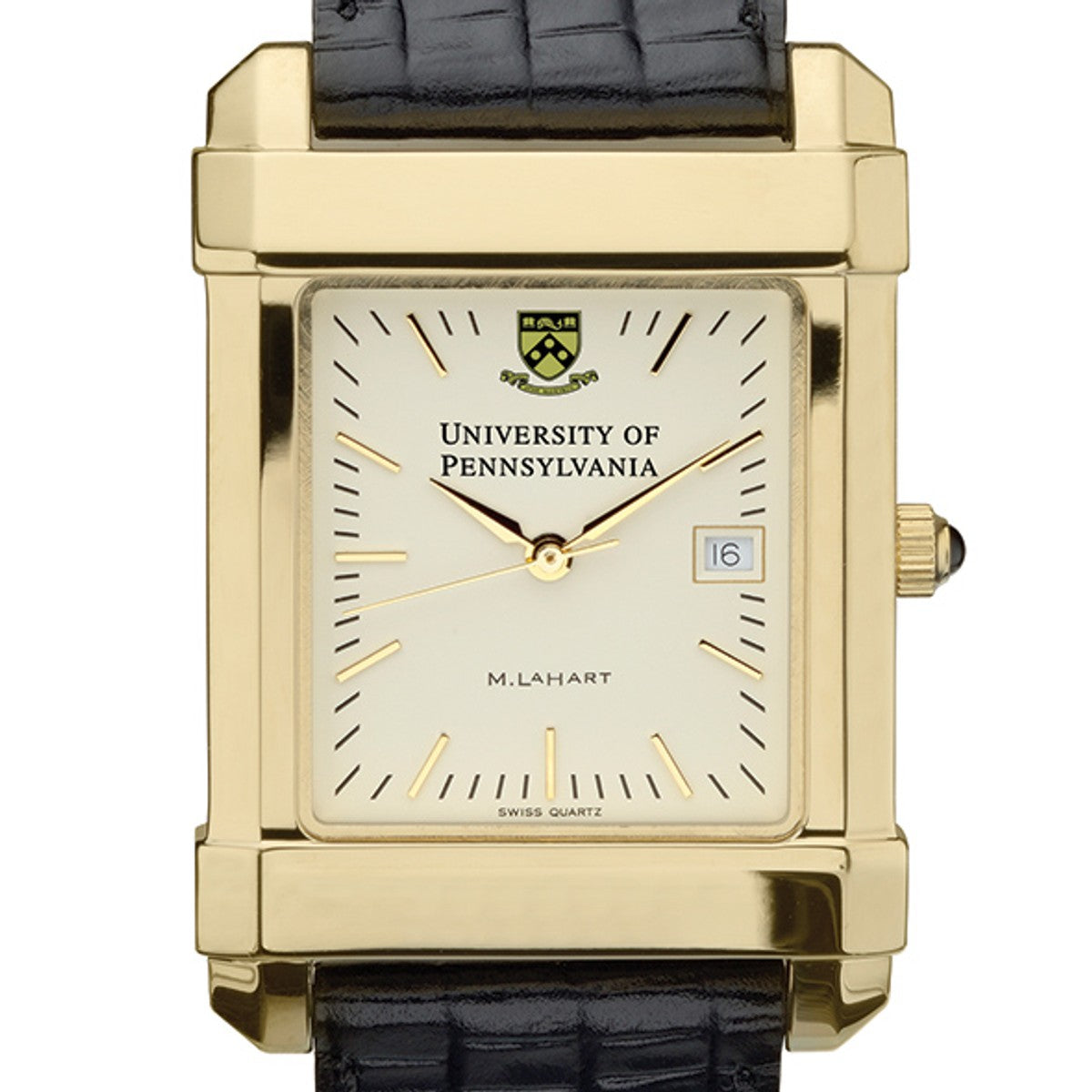 Penn Men's Gold Quad with Leather Strap | M.LaHart & Co.