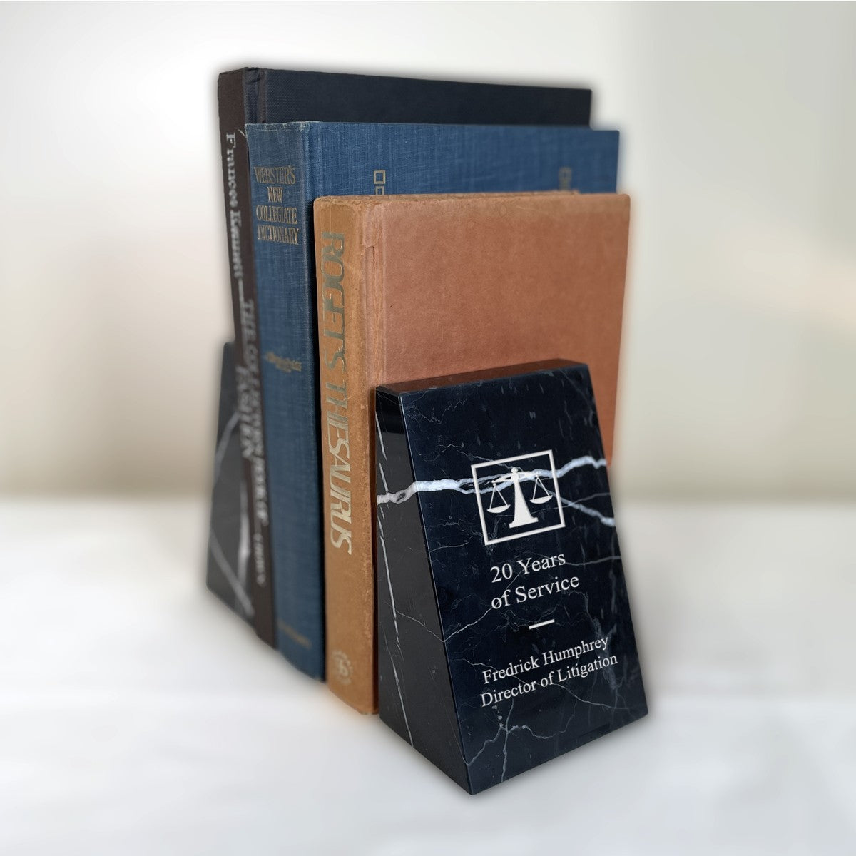 Personalized Marble Bookends for Legal Professionals | M.LaHart & Co.