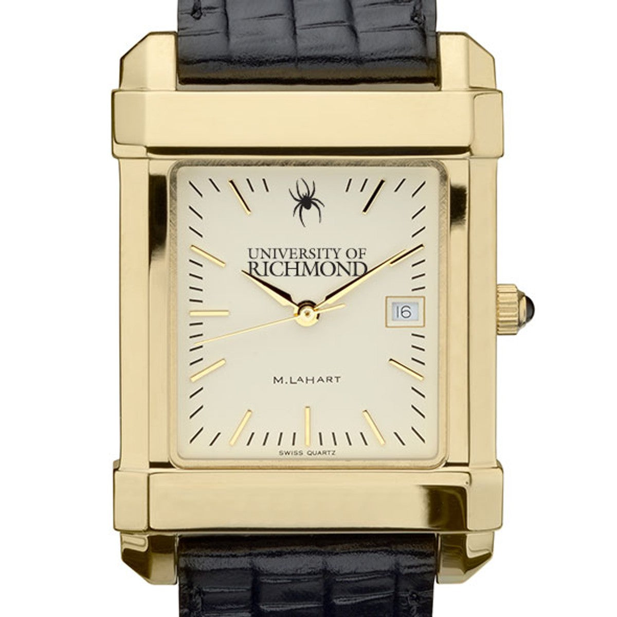 Richmond Men's Gold Quad with Leather Strap | M.LaHart & Co.