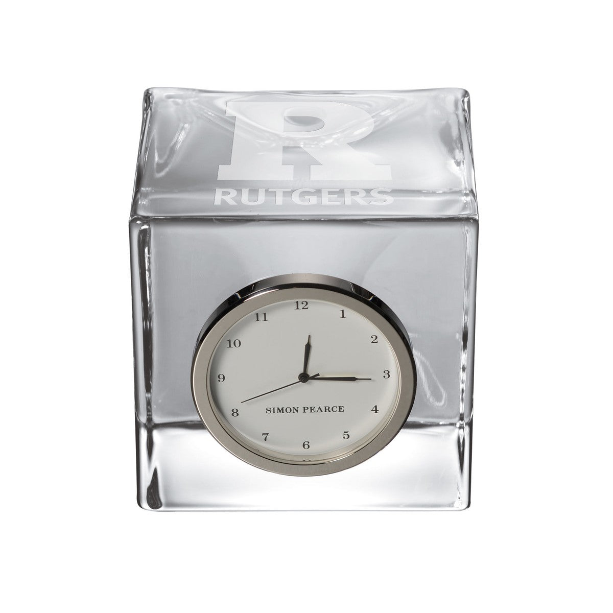 Rutgers Glass Desk Clock by Simon Pearce - Graduation Gift Selection ...