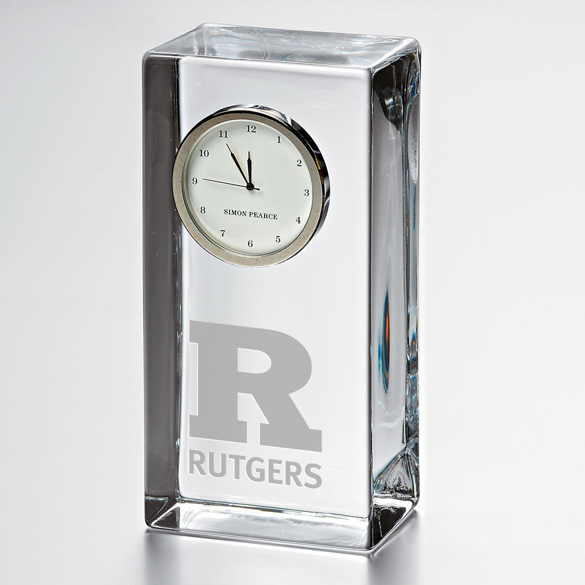Rutgers Tall Glass Desk Clock by Simon Pearce | M.LaHart & Co.