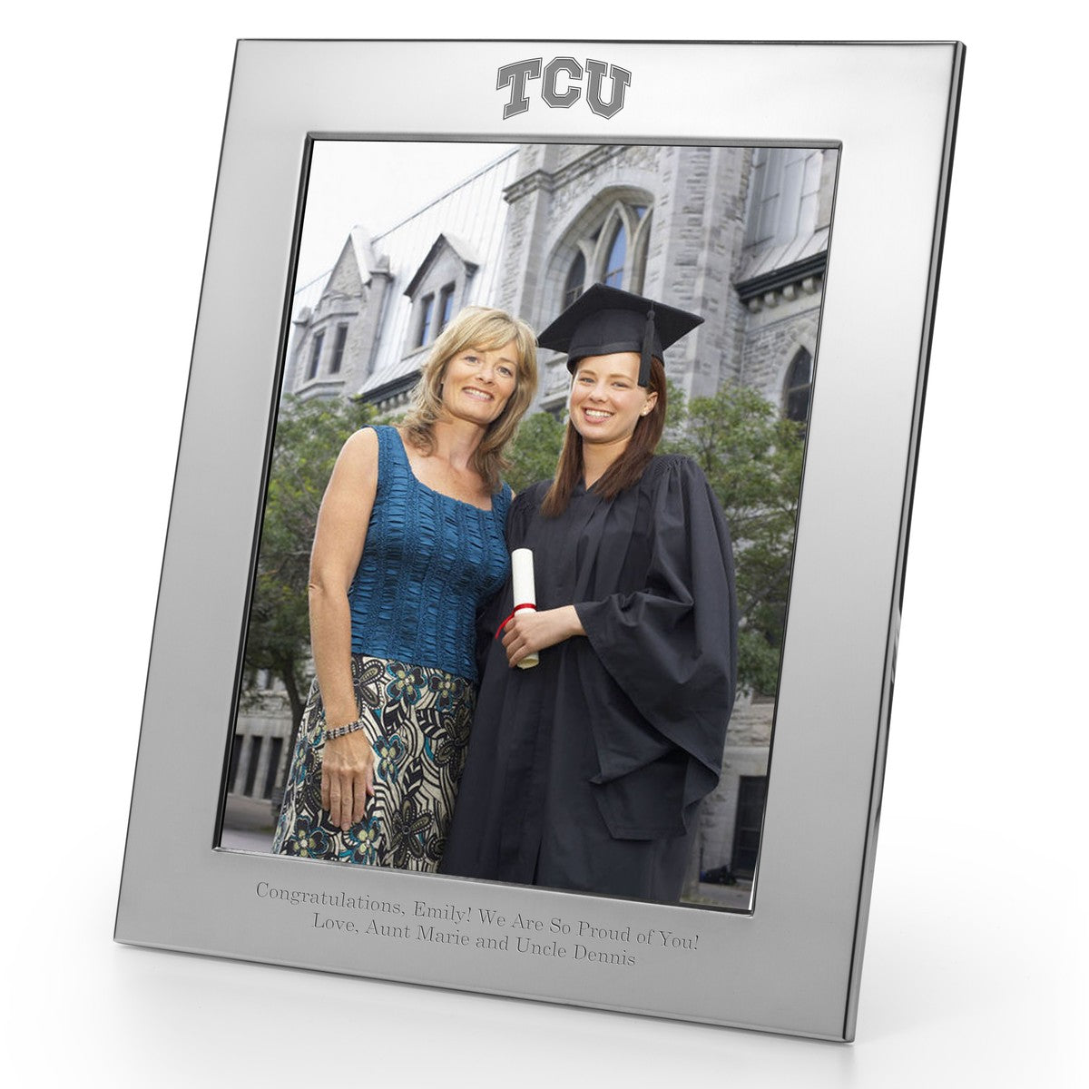 TCU Polished Pewter 8x10 Picture Frame - Graduation Gift Selection | M ...