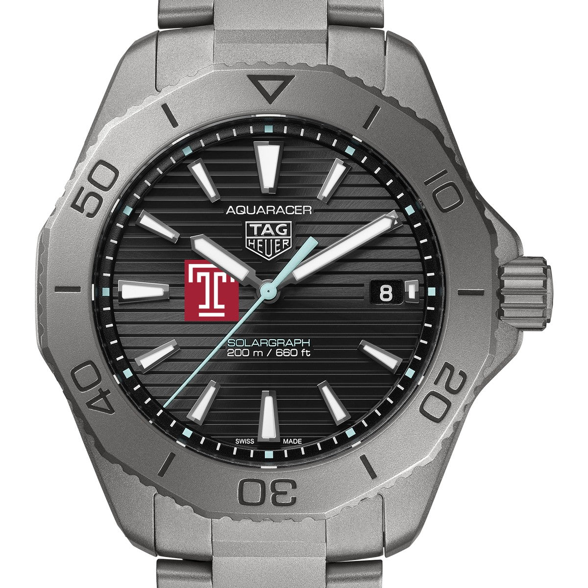 Temple Men's TAG Heuer Titanium Solargraph Aquaracer with Black Dial ...