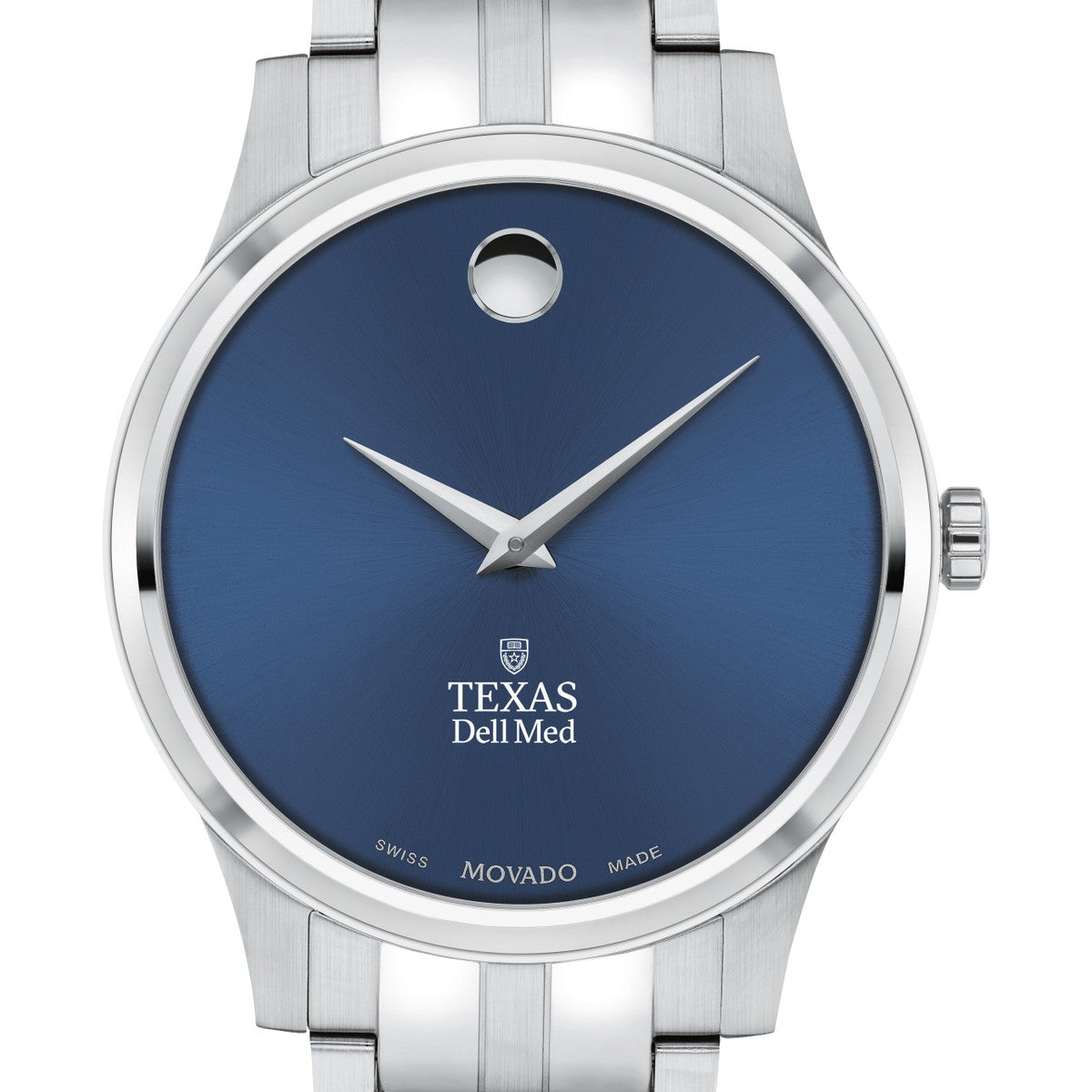 Texas Dell Med Men's Movado Stainless Steel Watch with Blue Dial | M ...
