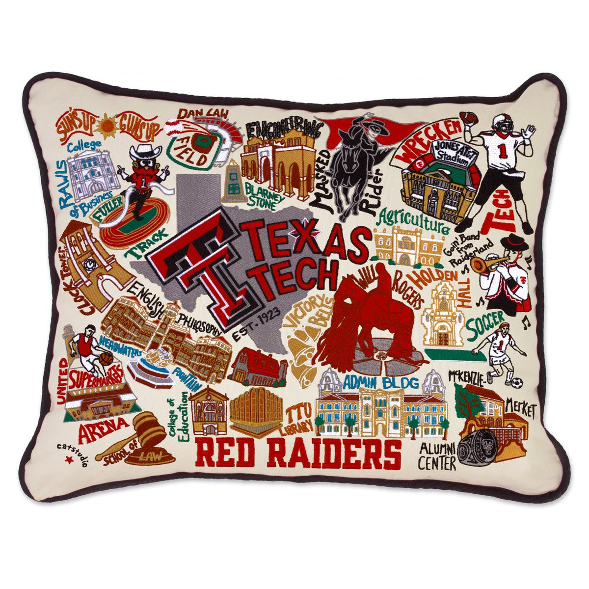 Texas Tech Embroidered Pillow | M.LaHart & Co.