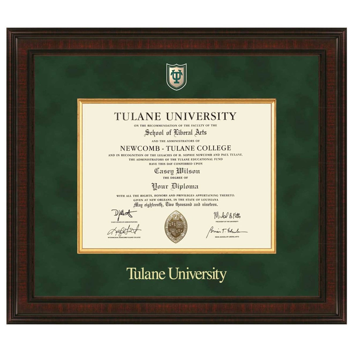 Tulane University Diploma Frame - Excelsior Graduation Gift | M.LaHart ...