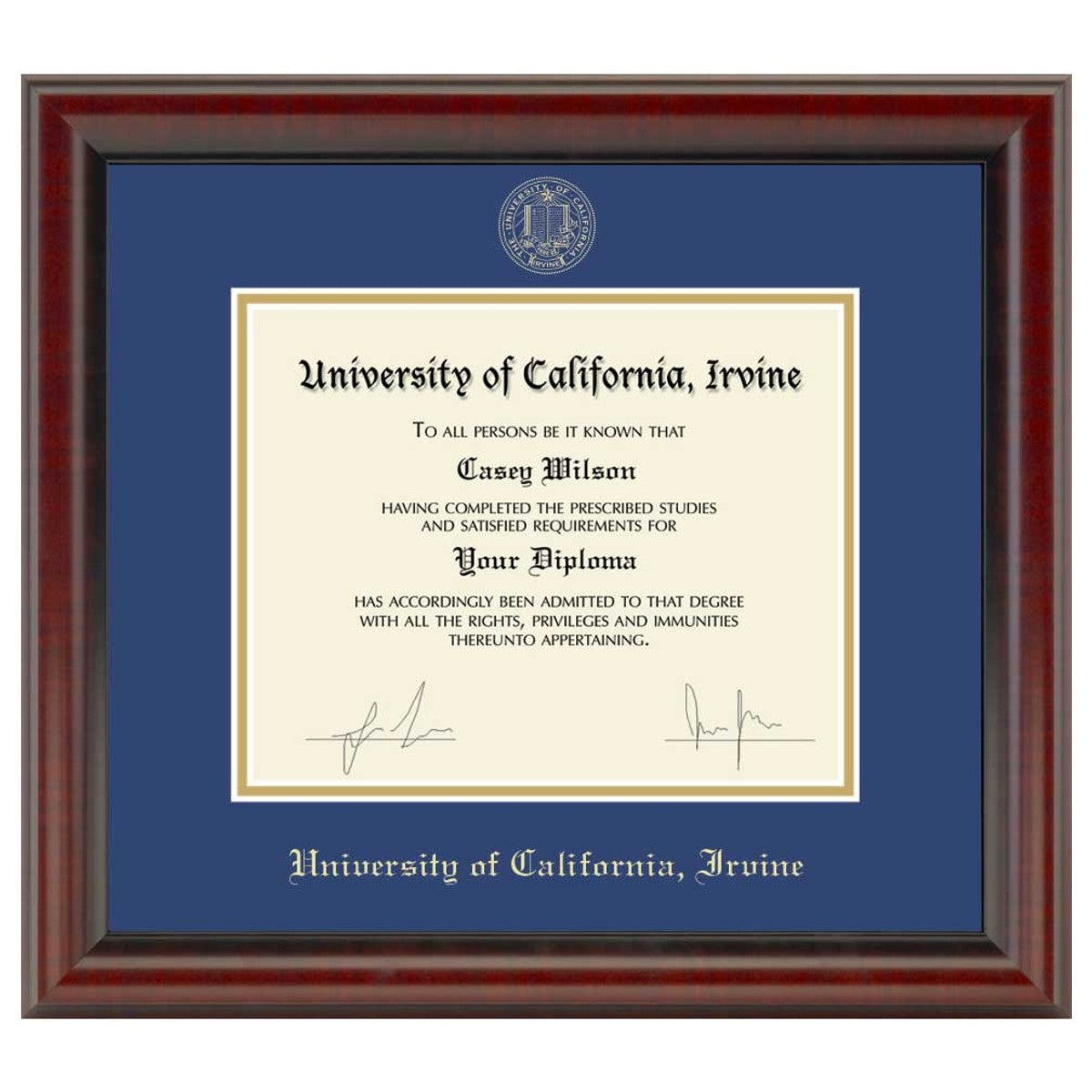 UC Irvine Diploma Frame - Fidelitas | M.LaHart & Co.