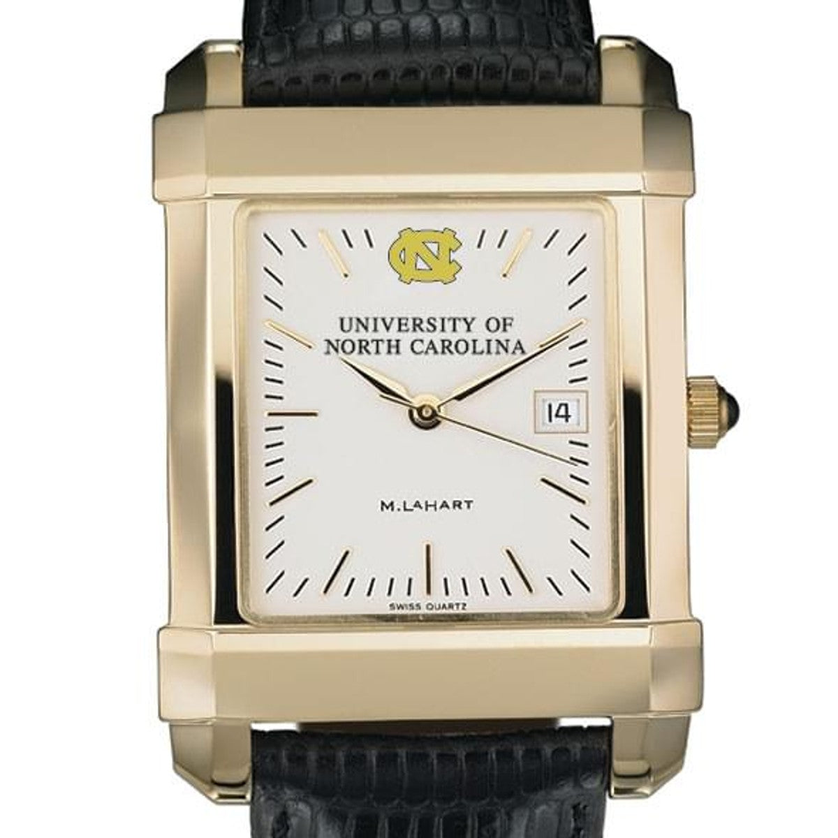 UNC Men's Gold Quad with Leather Strap | M.LaHart & Co.