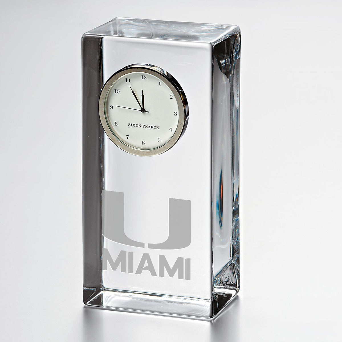 Miami Tall Glass Desk Clock by Simon Pearce | M.LaHart & Co.